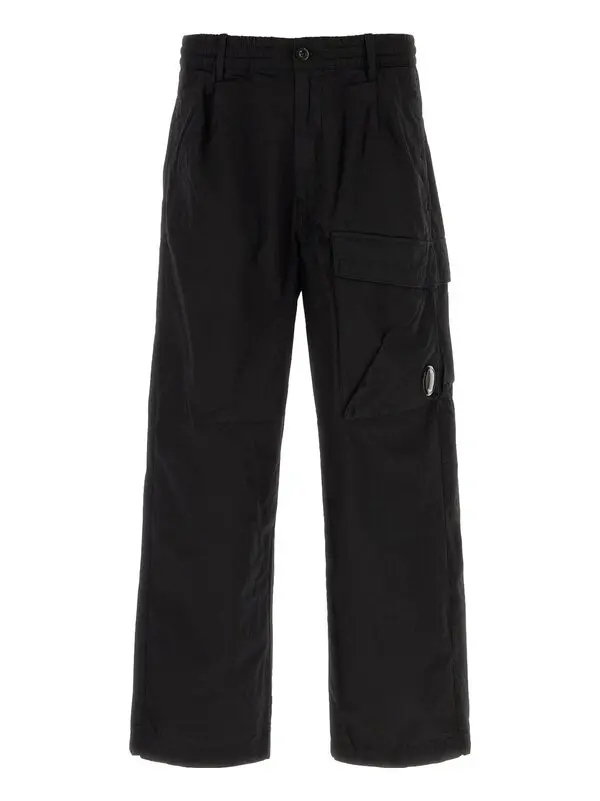 C.P. COMPANY Cotton Cargo Pants With Logo Detail - White