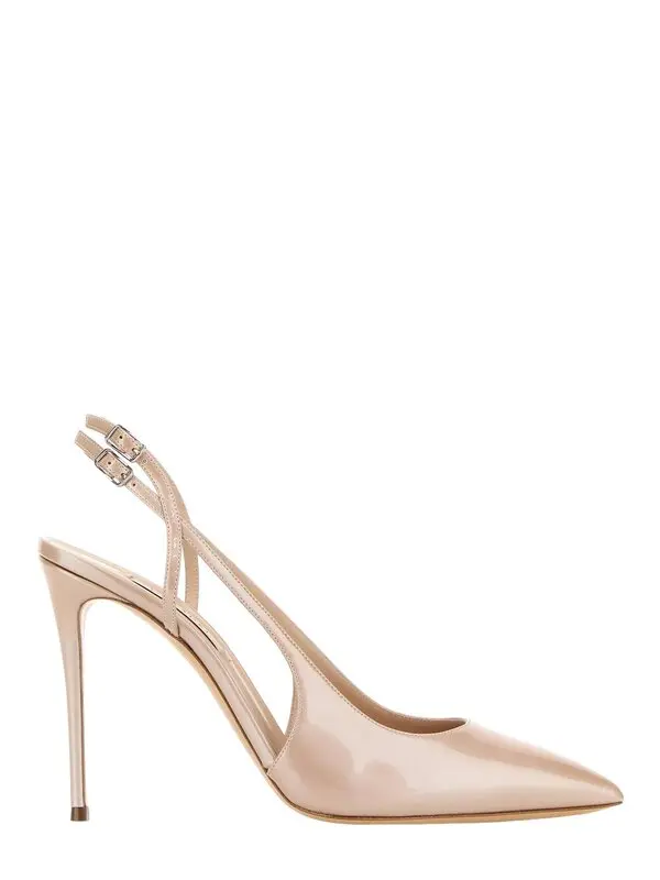 Casadei Slingback Pumps In Pearlescent Patent Leather - Pink