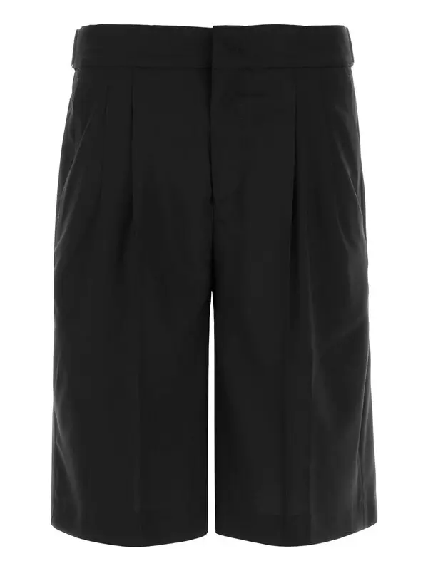 PT TORINO Pure Virgin Wool Bermuda Shorts - Black