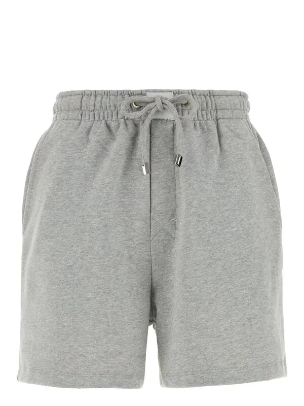 Attico Cotton Shorts With Logoed Label - Grey