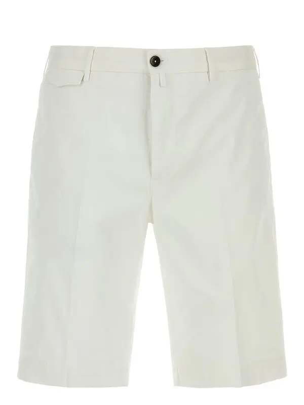 PT TORINO Stretch Cotton Bermuda Shorts - White