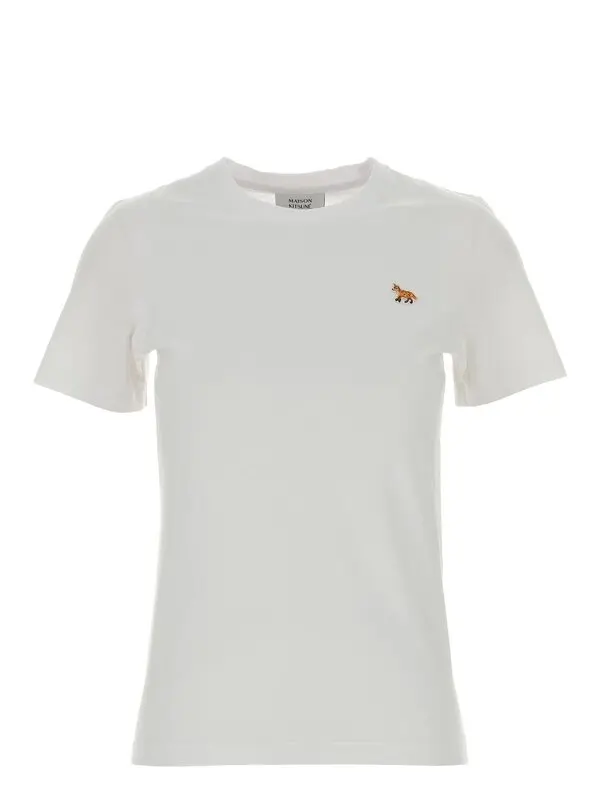 Maison Kitsuné Cotton T-shirt With Baby Fox Patch - White