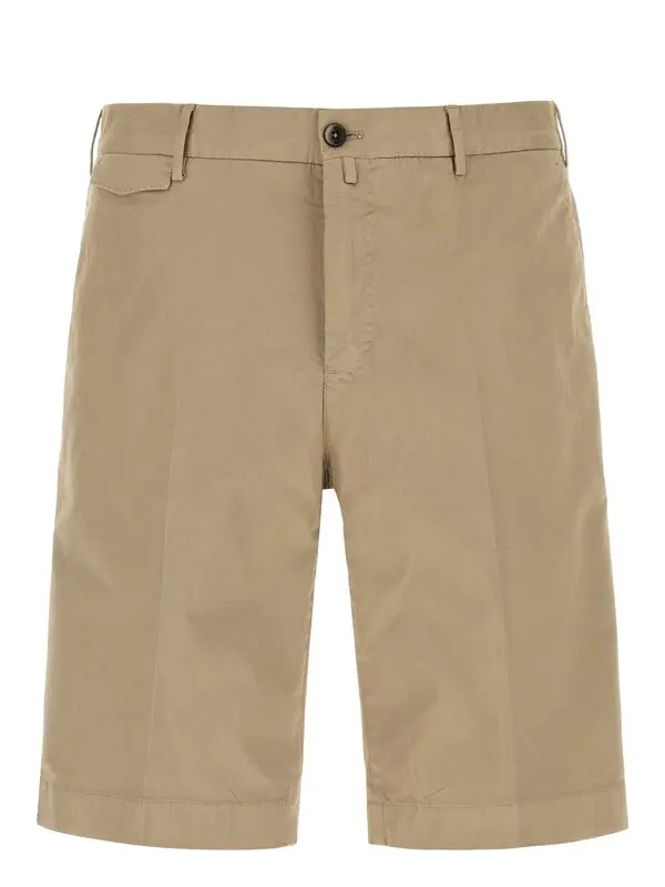 PT TORINO Stretch Cotton Bermuda Shorts - Light Brown