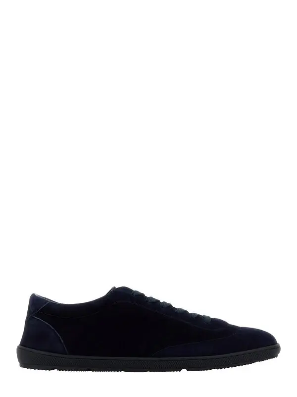 Brunello Cucinelli Suede Lace Up Sneakers - Blue