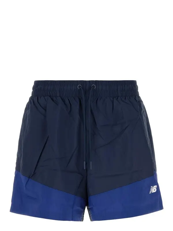 NEW BALANCE Navy Nylon Bermuda Shorts - Blue