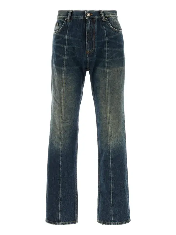 Versace Distressed Denim Jeans - Blue