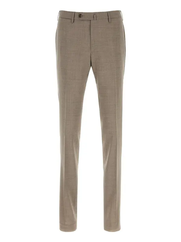 PT TORINO Stretch Wool Superslim Trousers - Light Brown