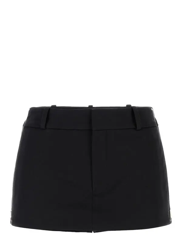 Alexander Wang Cotton Pant-skirt With Embroidered Logo - Black