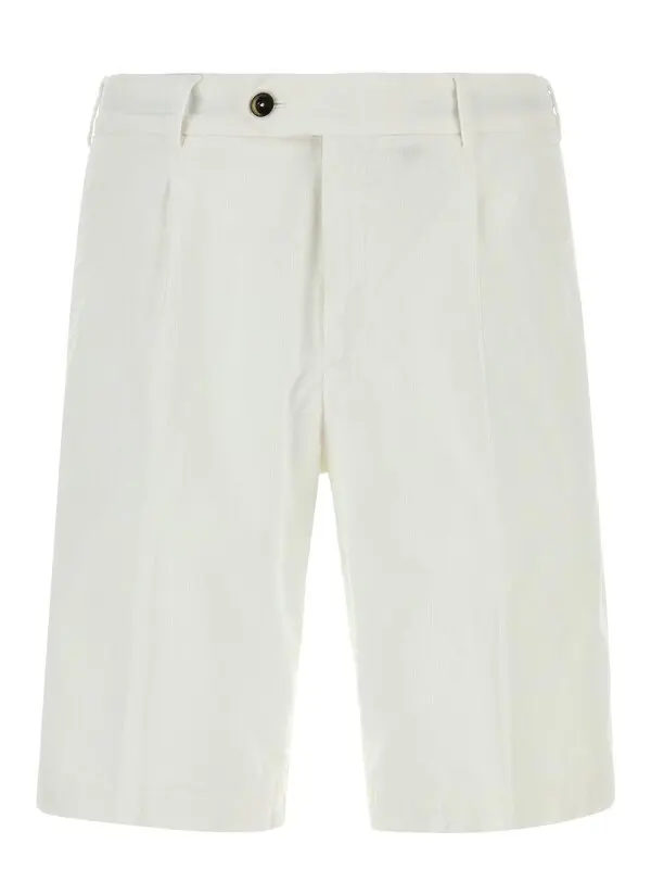 PT TORINO Stretch Corduroy Bermuda Shorts - White