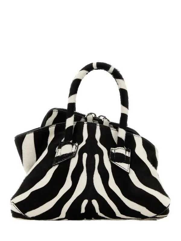 Attico Printed Calf Hair Mini La Passeggiata Handbag - White