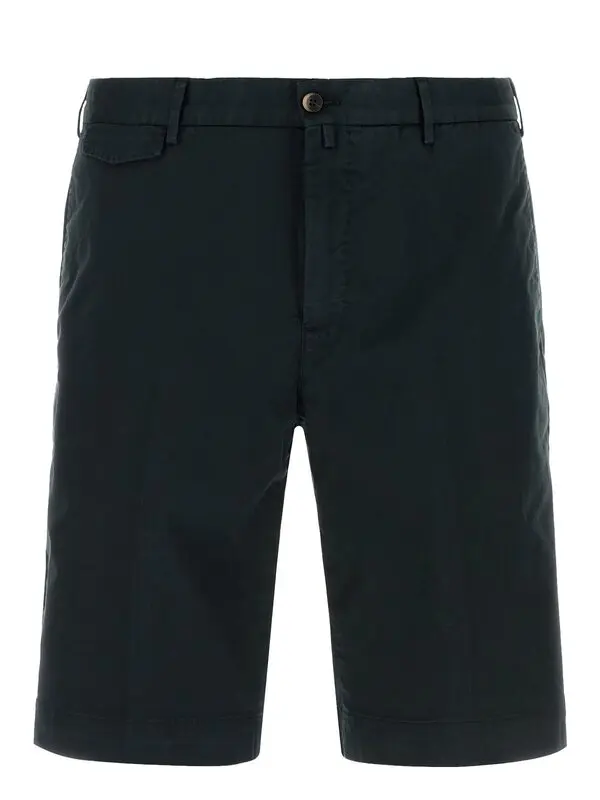 PT TORINO Stretch Cotton Bermuda Shorts - Black