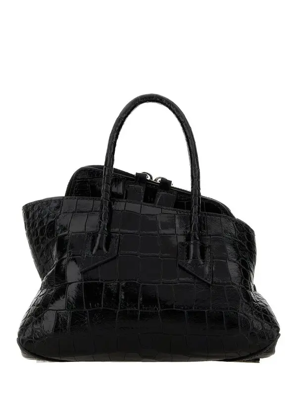 Attico La Passeggiata Leather Handbag - Black