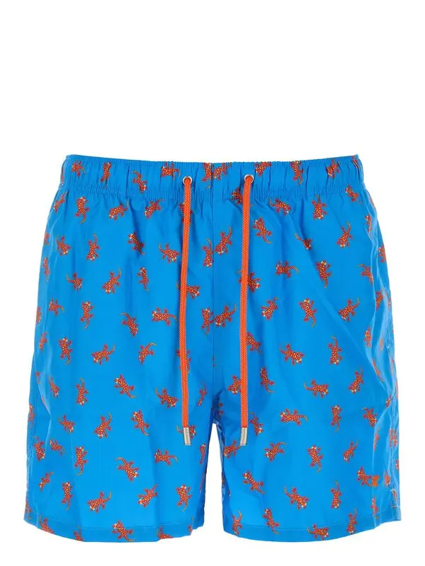 GALLO Printed Polyester Swimming Shorts - White
