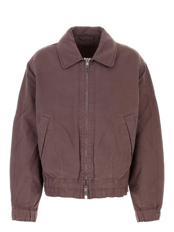 Our Legacy Cotton Blend Jacket With Metal Logo Detail - Purple