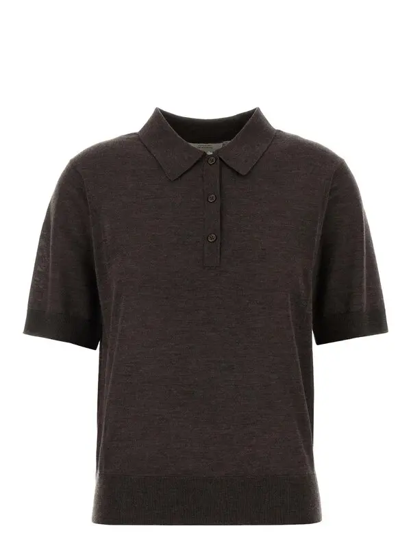 Loulou De Saison Dark Cashmere Polo Shirt - Brown