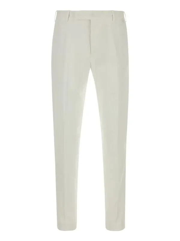 PT TORINO Lyocell Blend Tailored Trousers - White