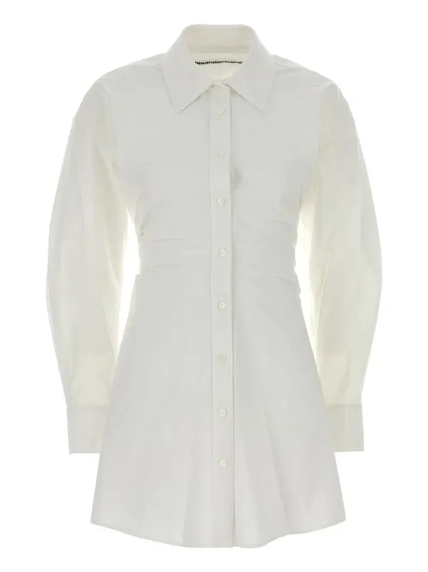 Alexander Wang Stretch Cotton Poplin Shirt Dress - White