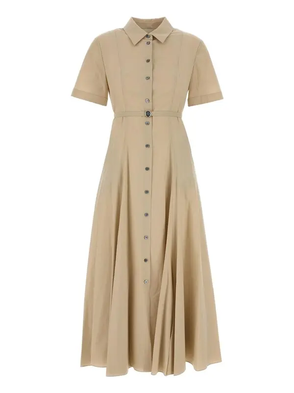 Tory Burch Poplin Shirt Dress - Light Brown