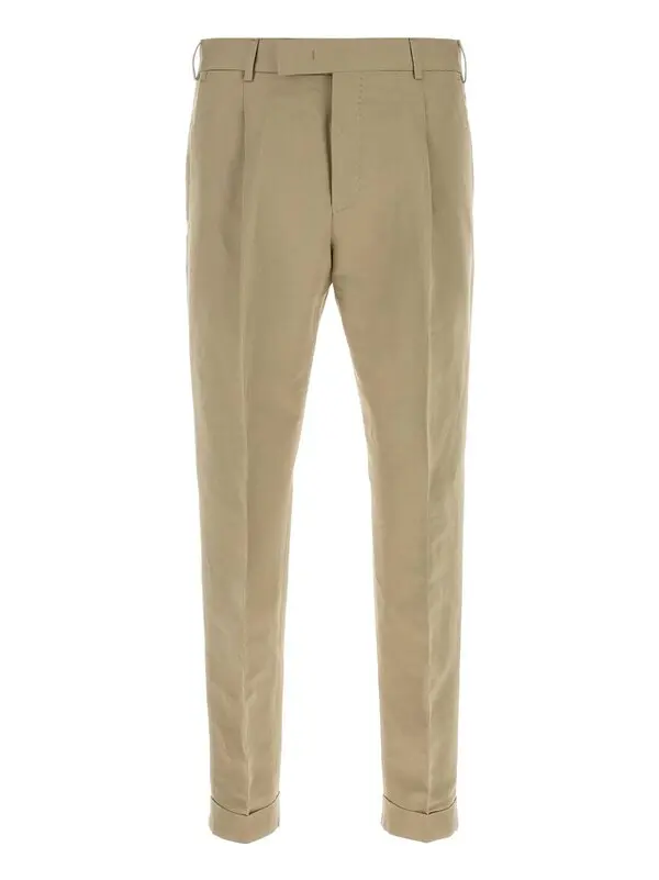 PT TORINO Linen Blend Trousers - Light Brown