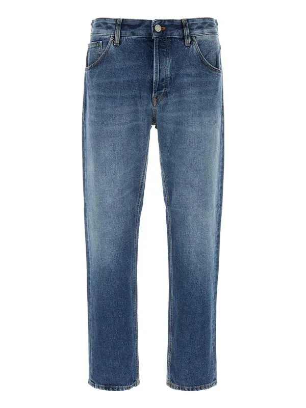 PT TORINO Stonewashed Pure Cotton Denim Jeans - Blue