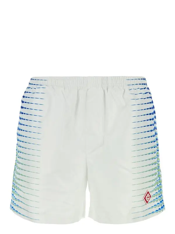 Casablanca Polyester Printed Swimming Shorts - White
