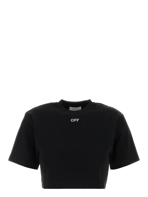 Off-White Stretch Cotton T-shirt - Black