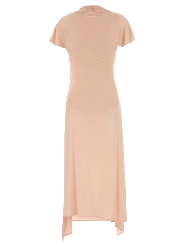 Magda Butrym Pastel Stretch Crepe Midi Dress With Scarf Detail - Pink