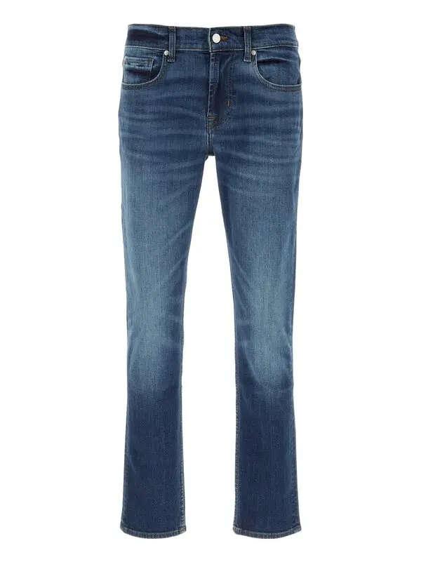 Seven For All Mankind Slimmy Tapered Stretch Denim Jeans - Blue