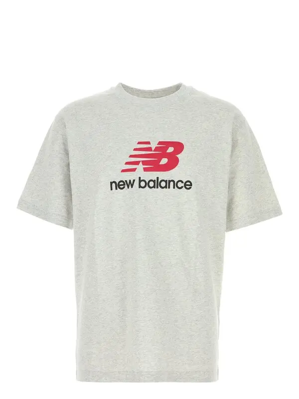 NEW BALANCE Melange Cotton T-shirt - Grey