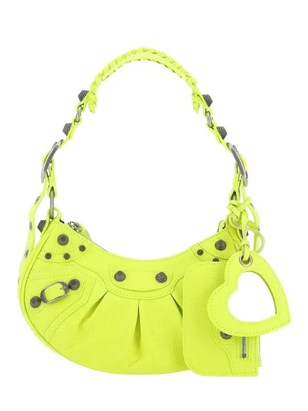Balenciaga Le Cagole Xs Shoulder Bag In Fluorescent Nappa Leather - Yellow