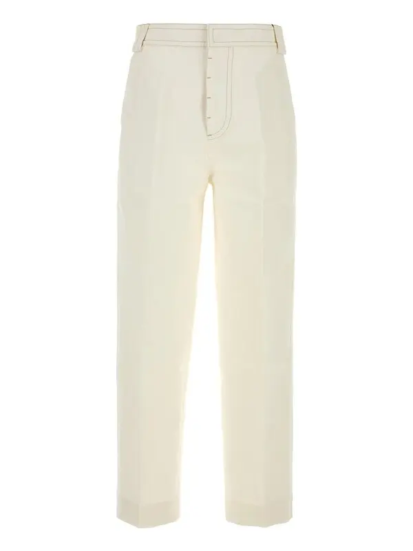 Ami Cotton Baggy Trousers - White