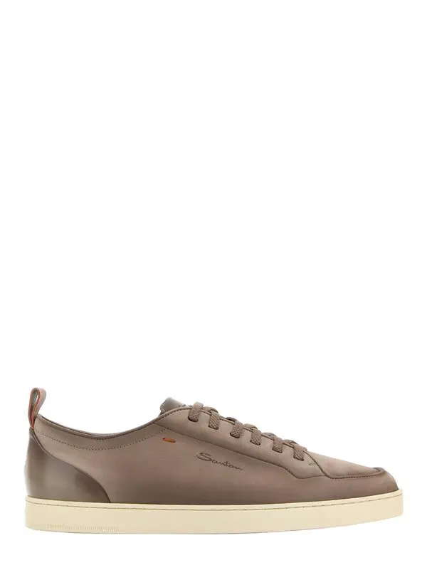 Santoni Embossed Leather Sneakers - Grey