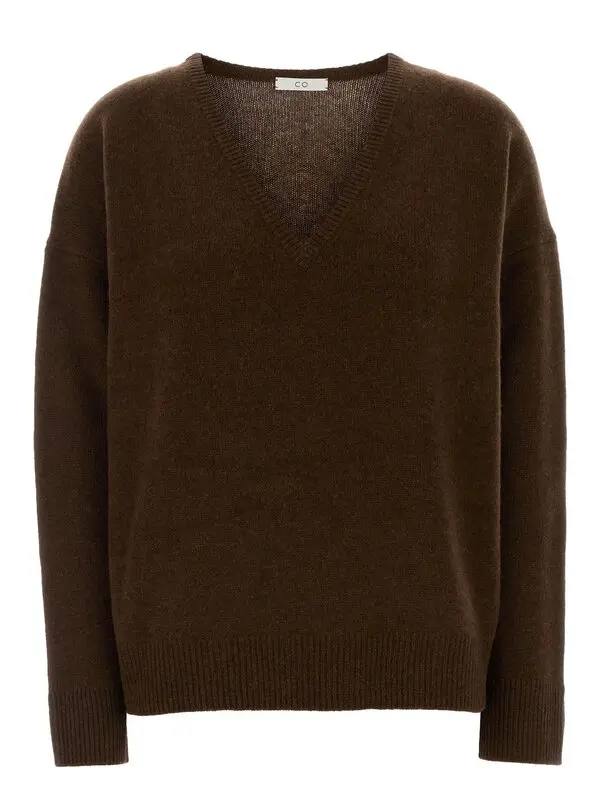 Co Cashmere V-neck Sweater - Brown