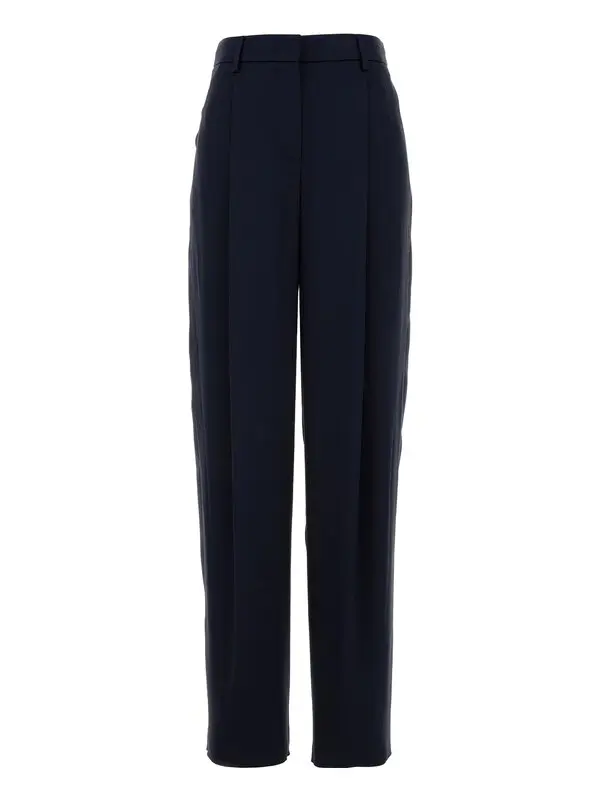 Giorgio Armani Wide-leg Satin Trousers - Blue