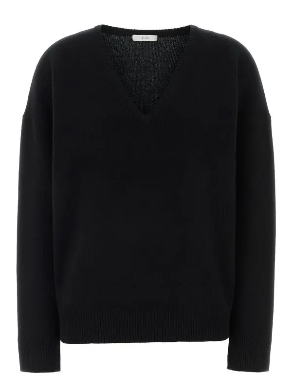 Co Cashmere V-neck Sweater - Black