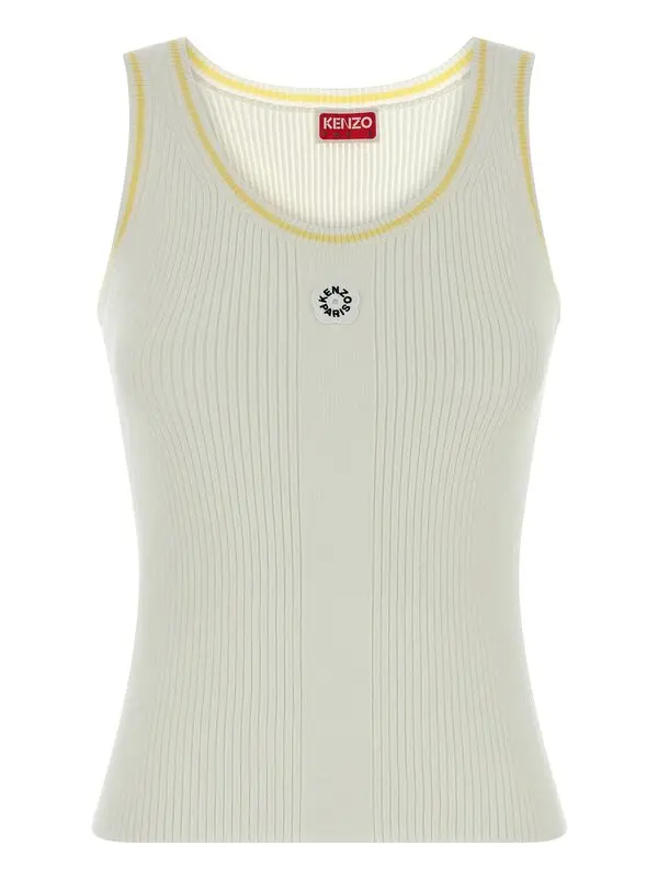 Kenzo Ribbed Viscose Blend Tank Top - White