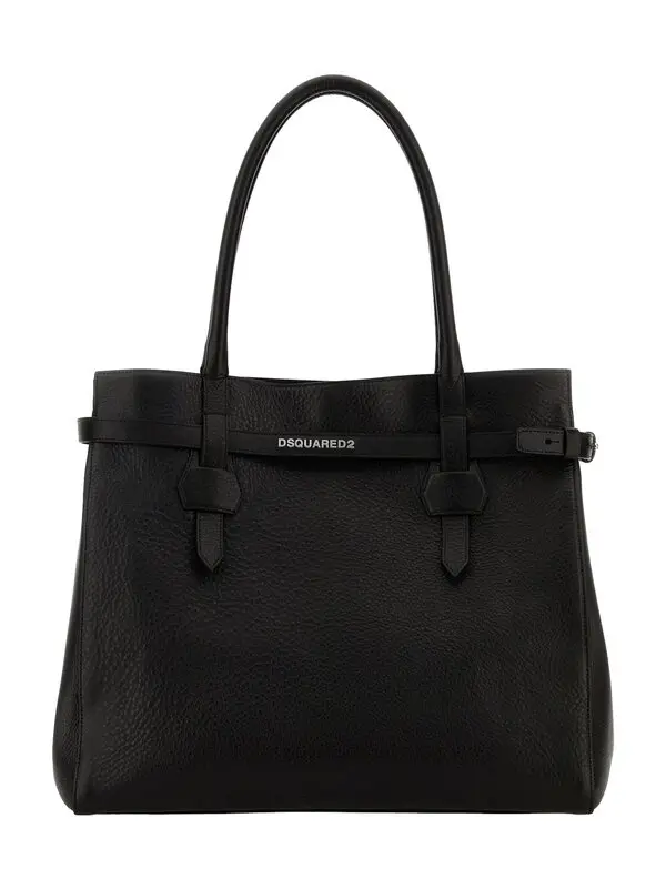 Dsquared2 Leather Twin Shopping Bag - Black
