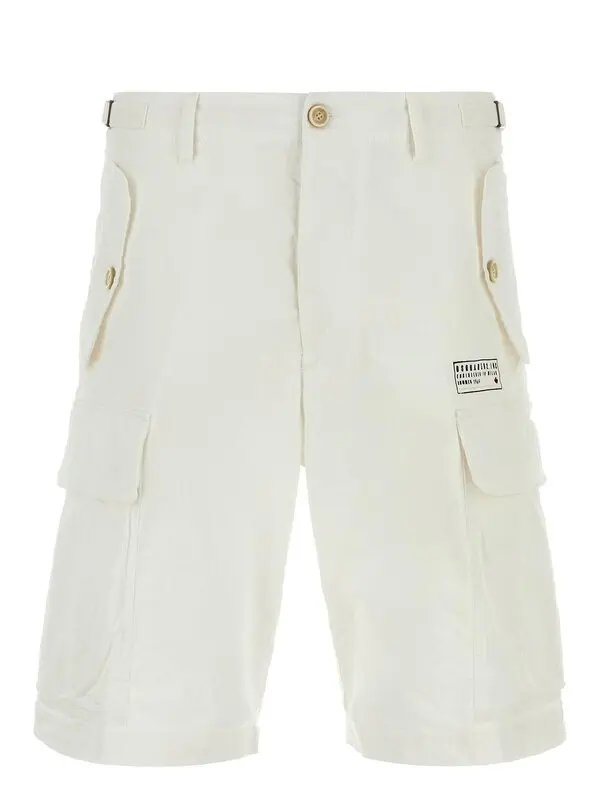 Dsquared2 Stretch Cotton Utility Bermuda Shorts - White