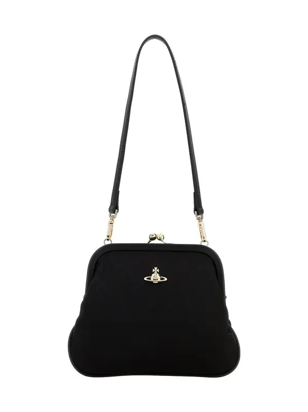 VIVIENNE WESTWOOD Fabric Shoulder Bag With Orb Detail - Black