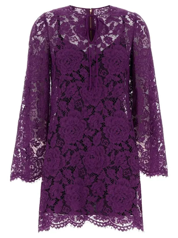 Dolce & Gabbana Lace Dress - Purple