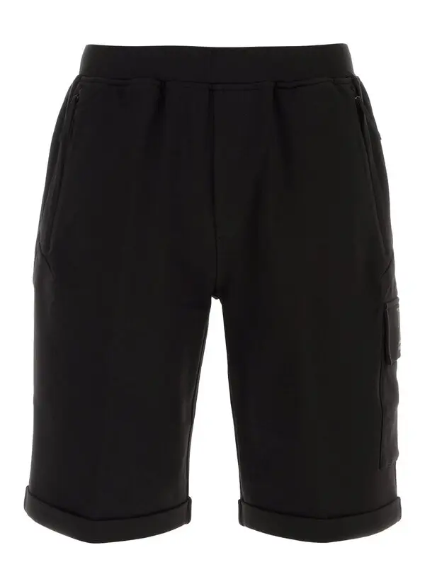 C.P. COMPANY Stretch Cotton Bermuda Shorts - Black