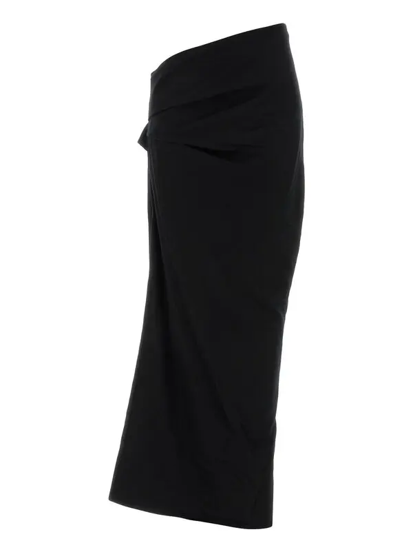 ENTIRE STUDIOS Wool Asymmetric Waist Skirt - Black