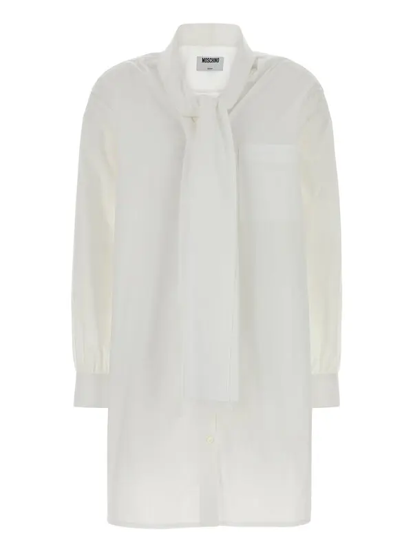 Moschino Stretch Poplin Shirt Dress - White