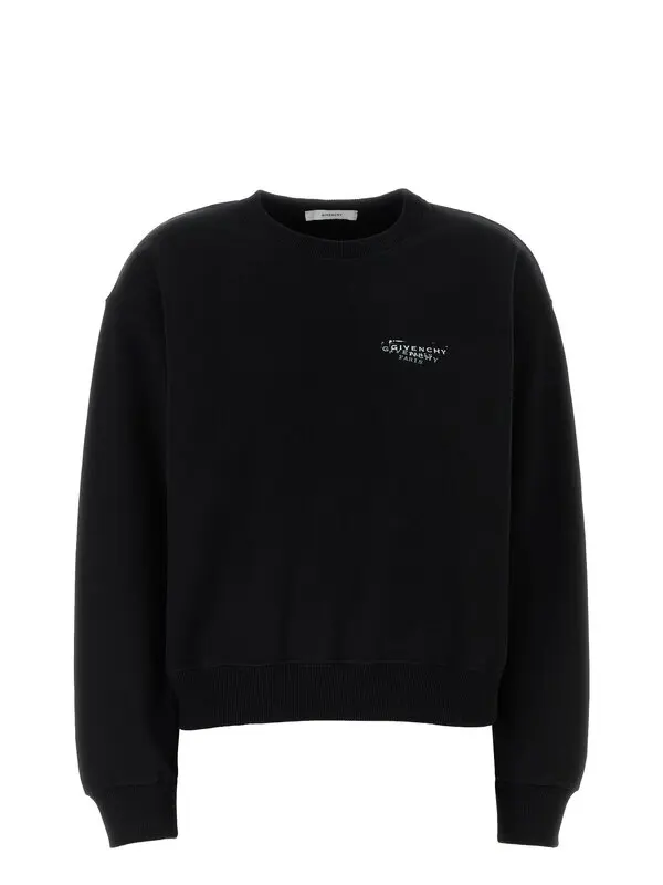 Givenchy Cotton Sweatshirt With Printed Logo - Black