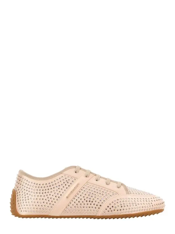 Givenchy Powder Satin Slim Sneakers Embellished With Rhinestones - Pink