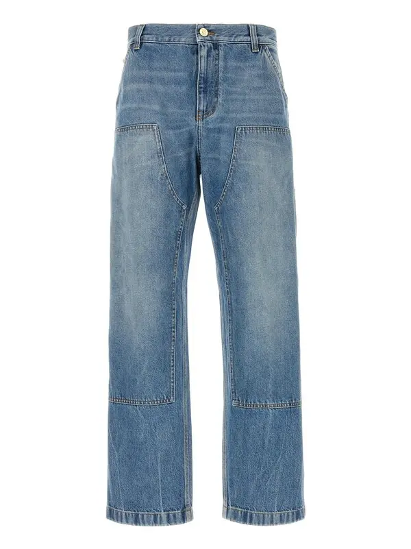 Versace Denim Jeans With Medusa Biggie Detail - Blue