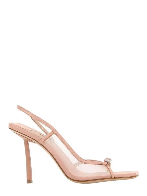 LE SILLA Mesh Vittoria Sandals With Jewel Strap - Pink