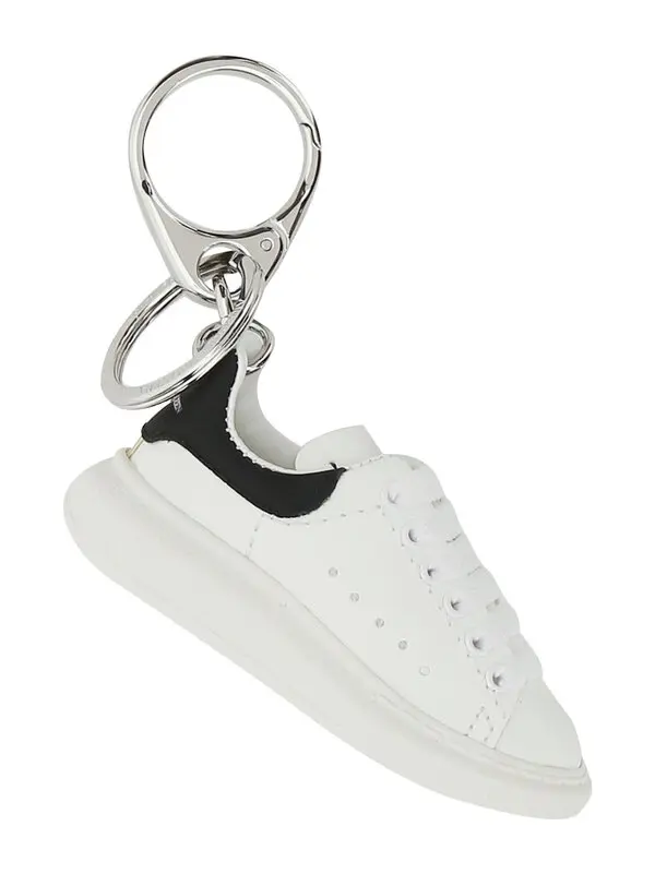 Alexander McQueen Leather Key Ring - White