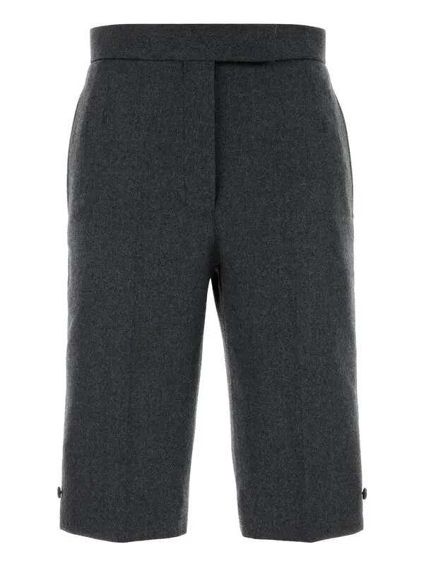 Thom Browne Graphite Wool Bermuda Shorts - Grey