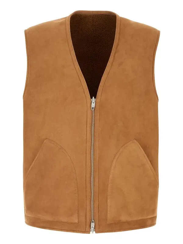 UMIT BENAN Shearling Vest - Light Brown